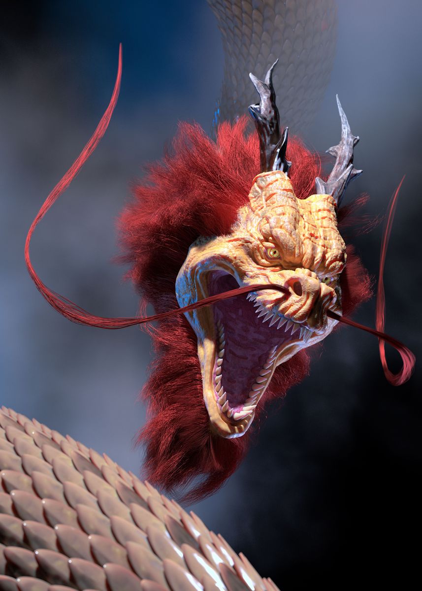 'Yellow Dragon' Poster, picture, metal print, paint by Vassilis ...