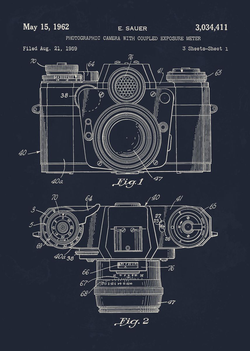 '1962 Photographic Camera' Poster by MyDigitalMind | Displate