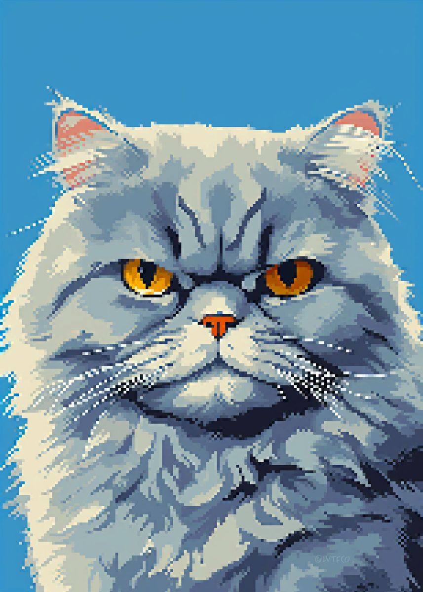 'Persian Cat Frowny Face' Poster by LVTFCO | Displate