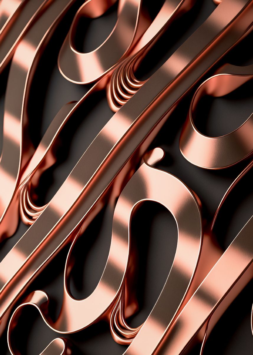 'copper wave ' Poster, picture, metal print, paint by Spring Flower ...