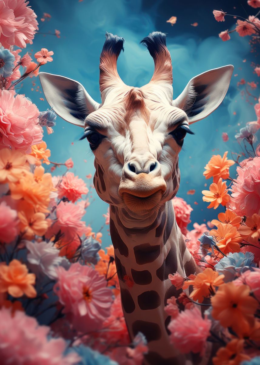 'Giraffe portrait' Poster, picture, metal print, paint by Byrdyak ...