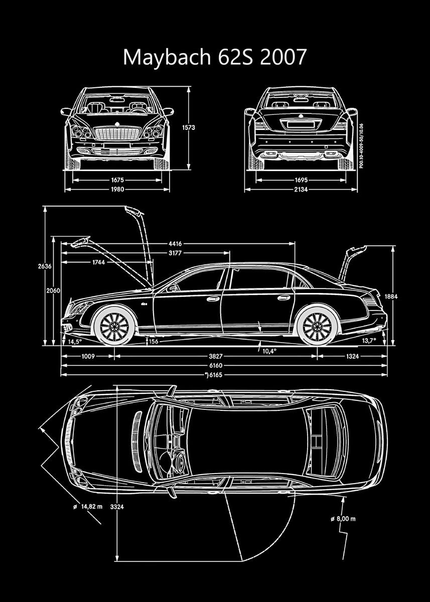 'Maybach 62S 2007 ' Poster, picture, metal print, paint by Number Nine ...