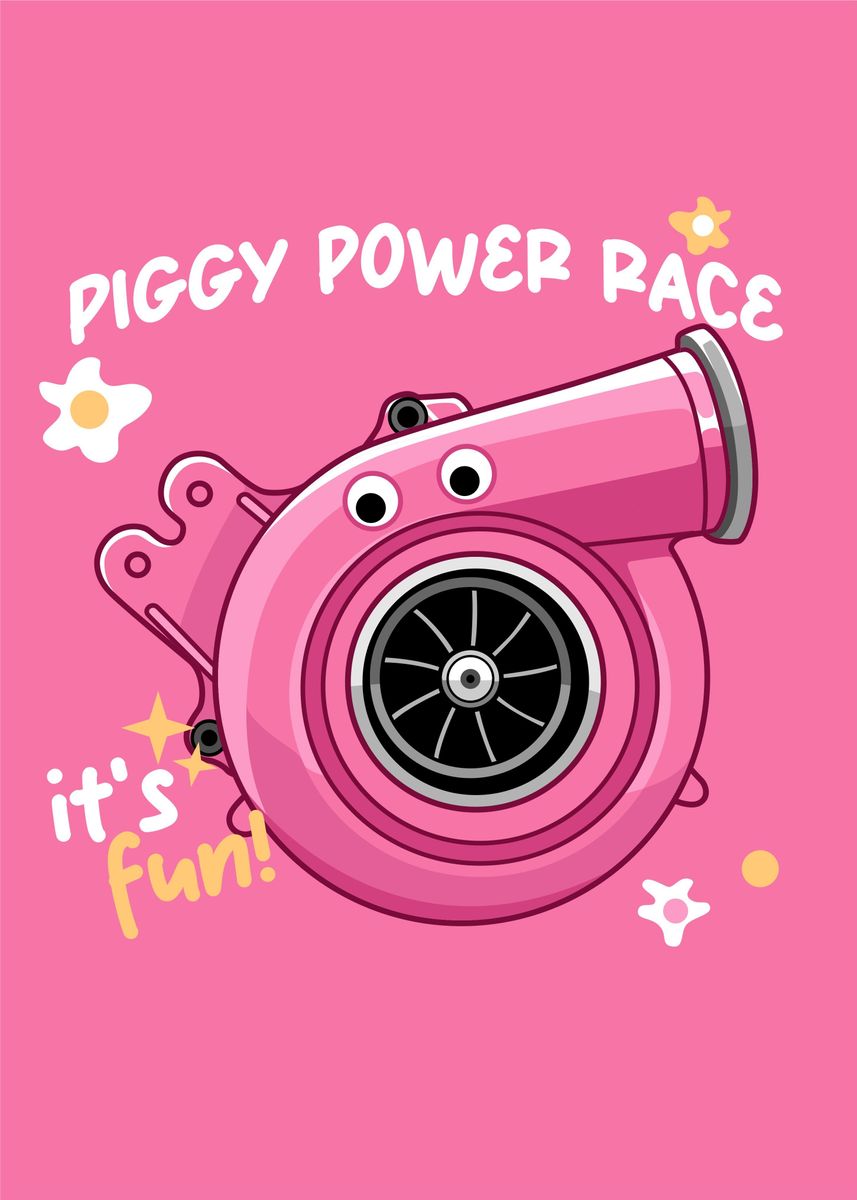 'Piggy Power Race' Poster, picture, metal print, paint by kucingtertawa ...