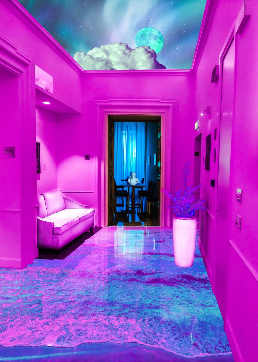 'Vaporwave Room' Poster, picture, metal print, paint by Visions of ...