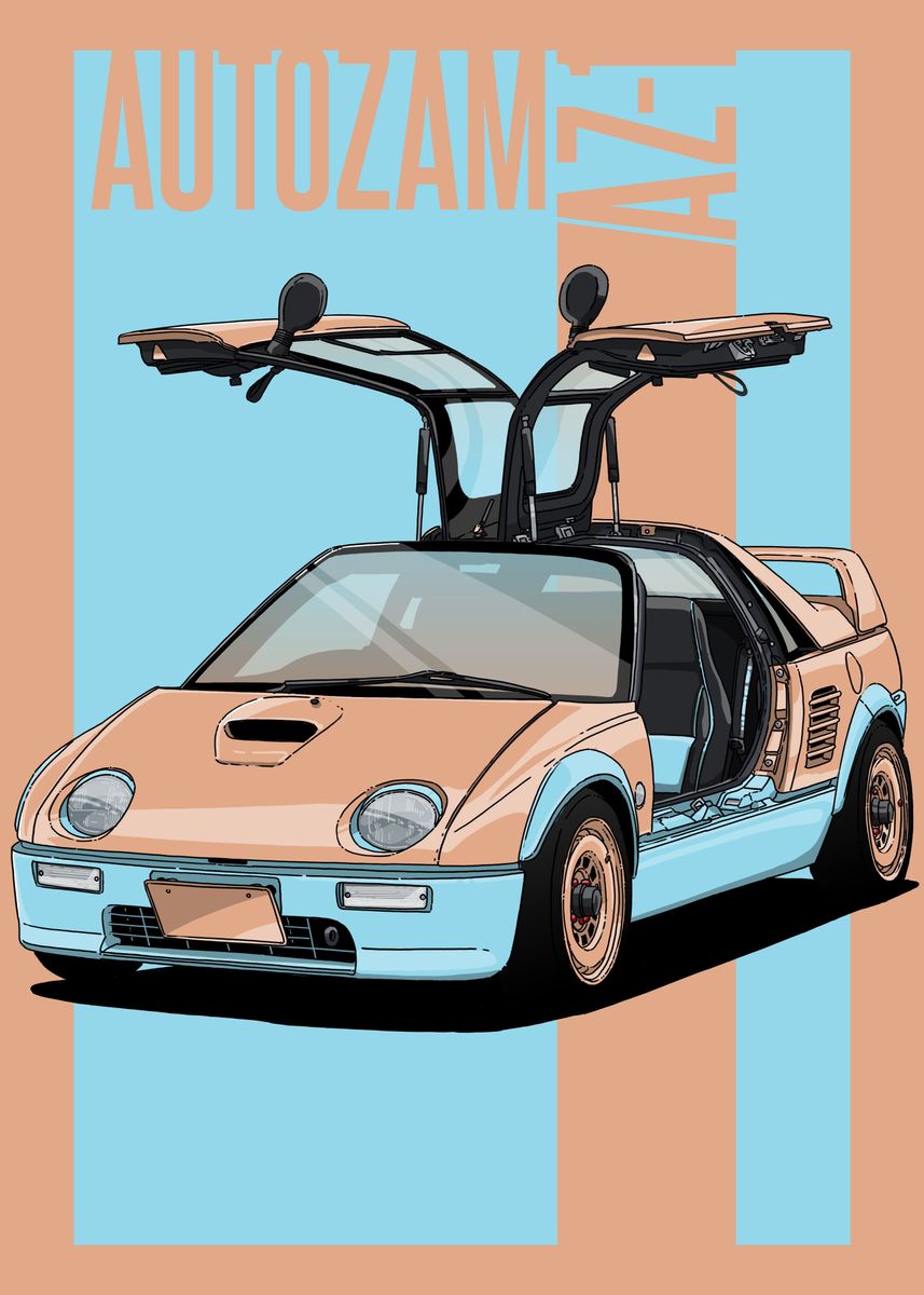 'Autozam AZ1' Poster, picture, metal print, paint by ND Fat | Displate