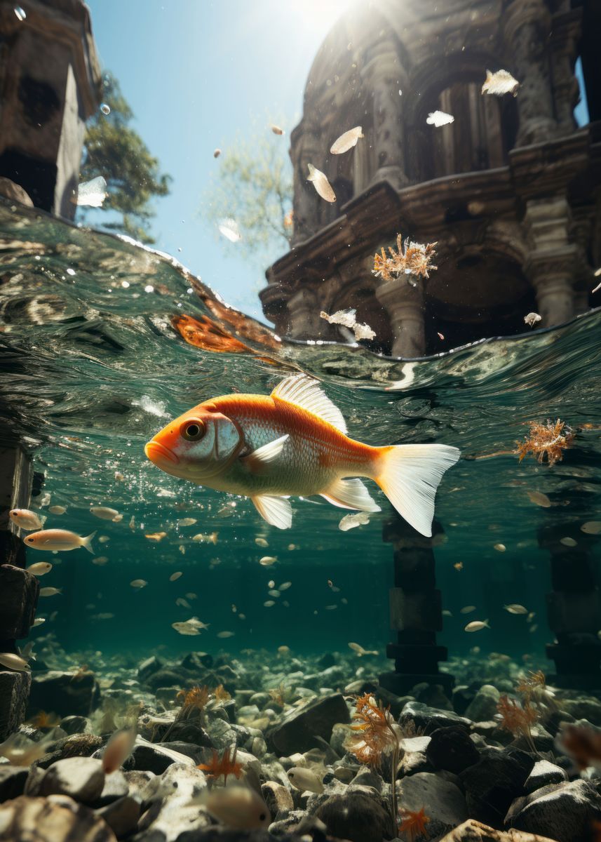 'Swimming Marine Life' Poster, picture, metal print, paint by Domitian ...