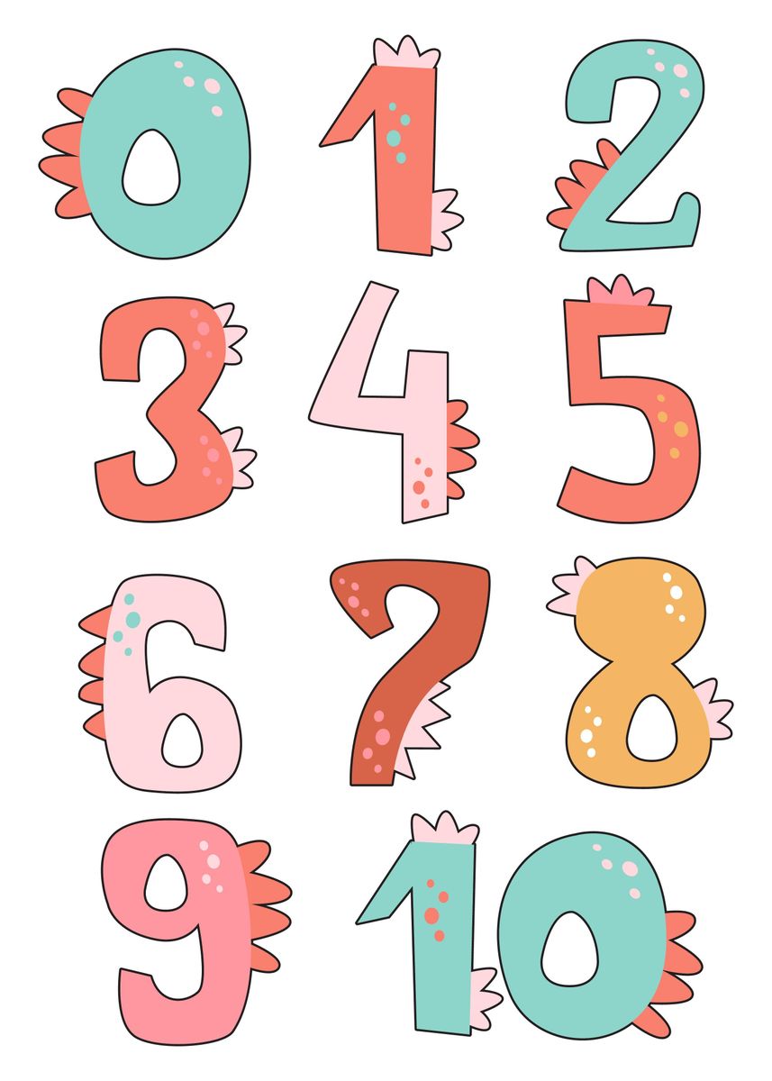 'My Dinosaur Numbers' Poster, picture, metal print, paint by ...