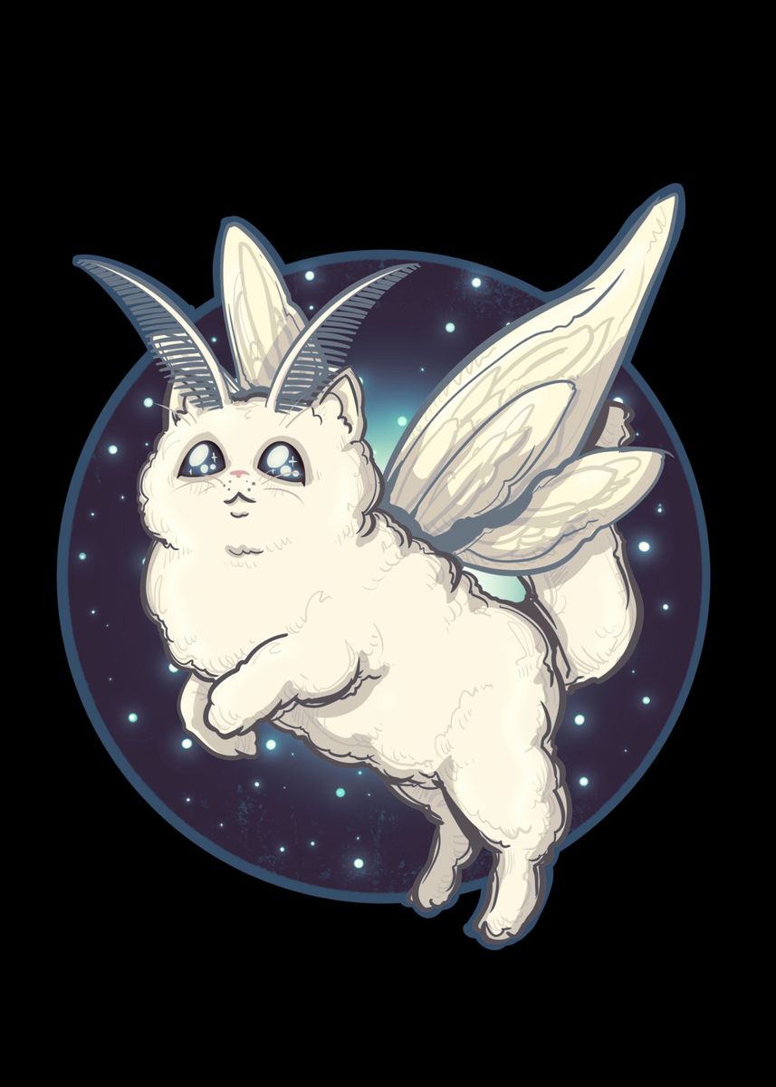 'Moth Kitty' Poster by LVB Art | Displate