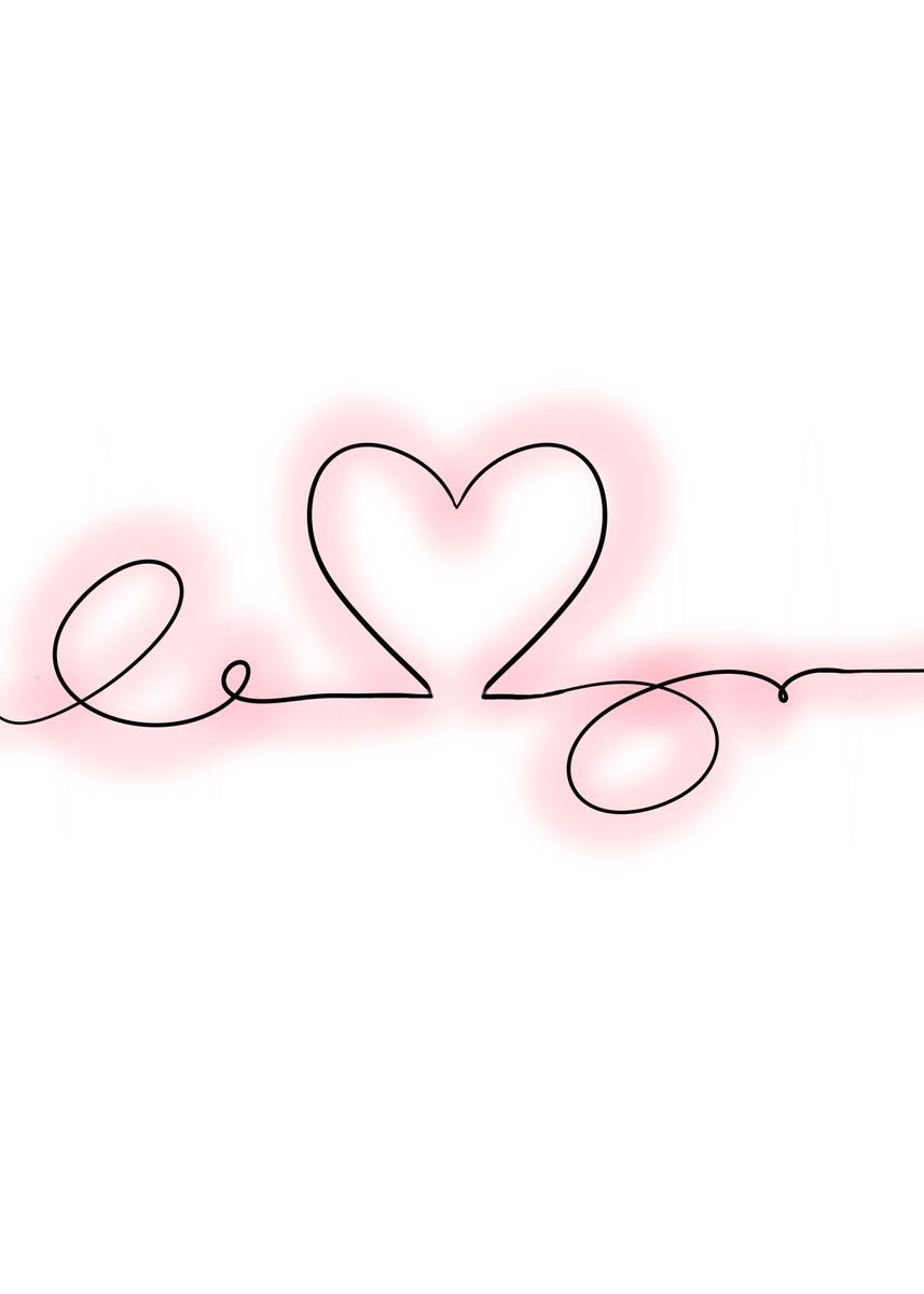 'Heart Line Art' Poster, picture, metal print, paint by Anam Hanif ...