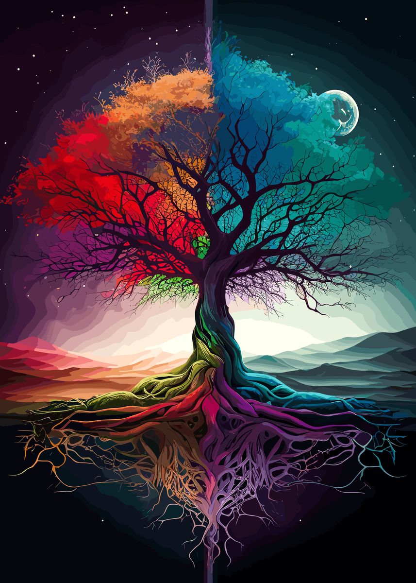 'Colorful Tree' Poster, picture, metal print, paint by Richard Morris ...