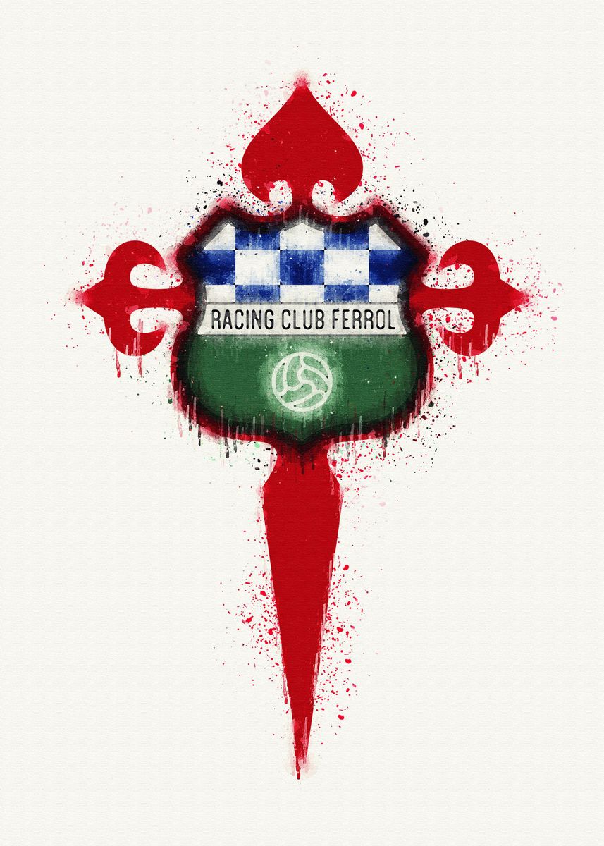 'Racing de Ferrol' Poster, picture, metal print, paint by ...
