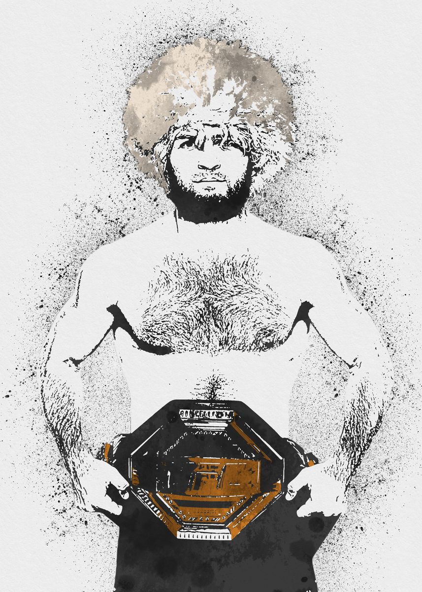 'khabib nurmagomedov ' Poster, picture, metal print, paint by Paul C ...
