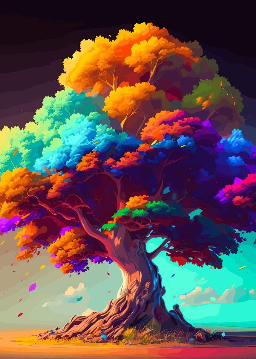 'Colorful Tree' Poster, picture, metal print, paint by Richard Morris ...