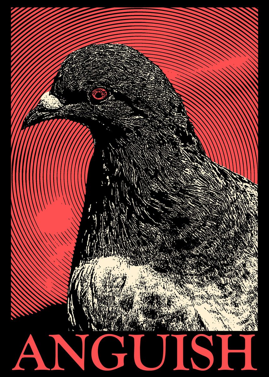 'Anguish Pigeon' Poster, picture, metal print, paint by John Kenneth ...