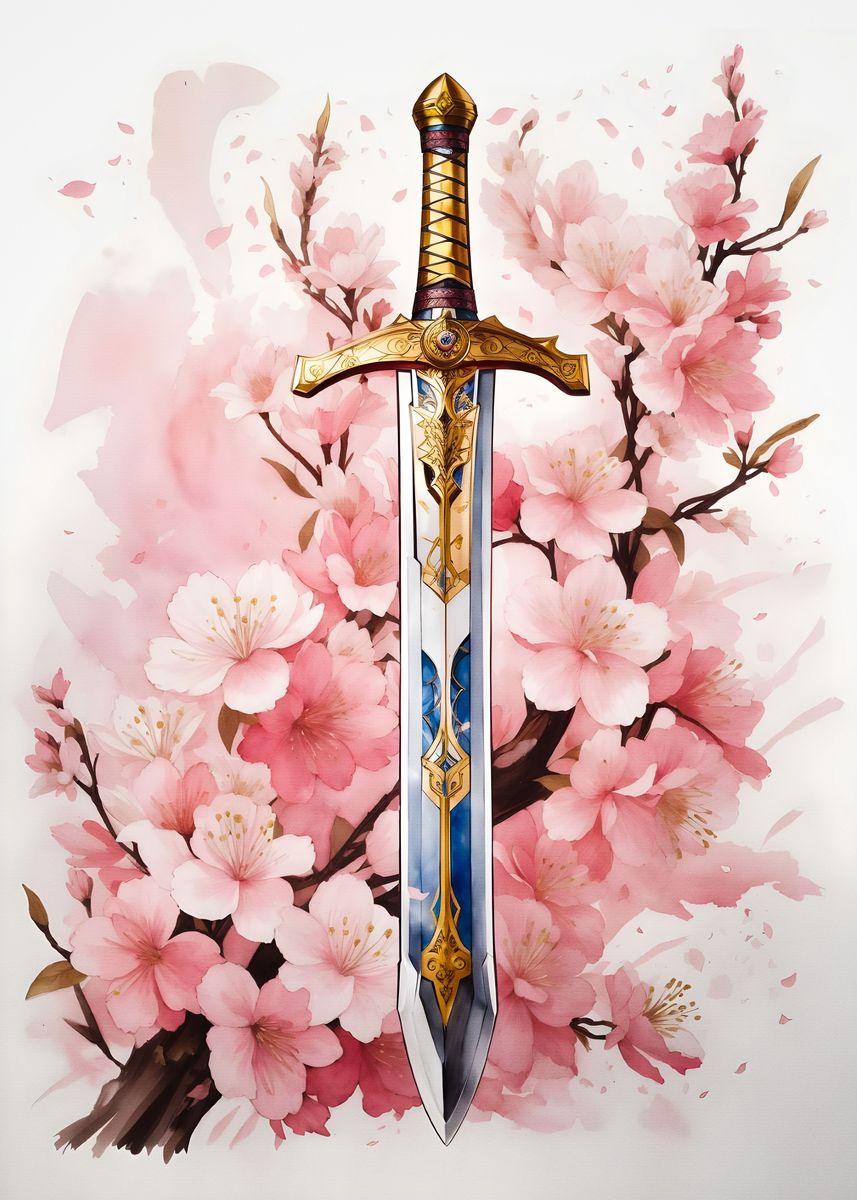 'Swords Cherry Blossom' Poster, picture, metal print, paint by Dream ...