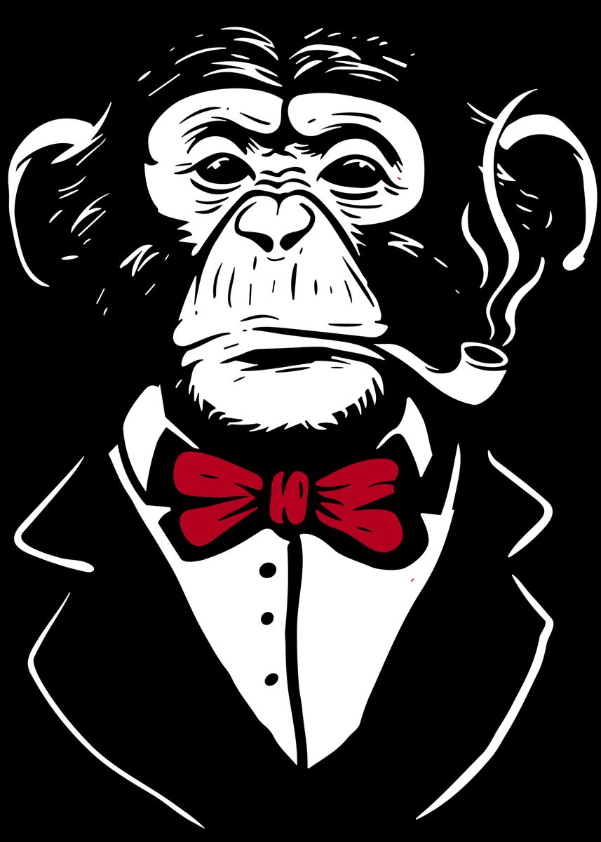 'Monkey in clothes' Poster, picture, metal print, paint by Beast Lion ...