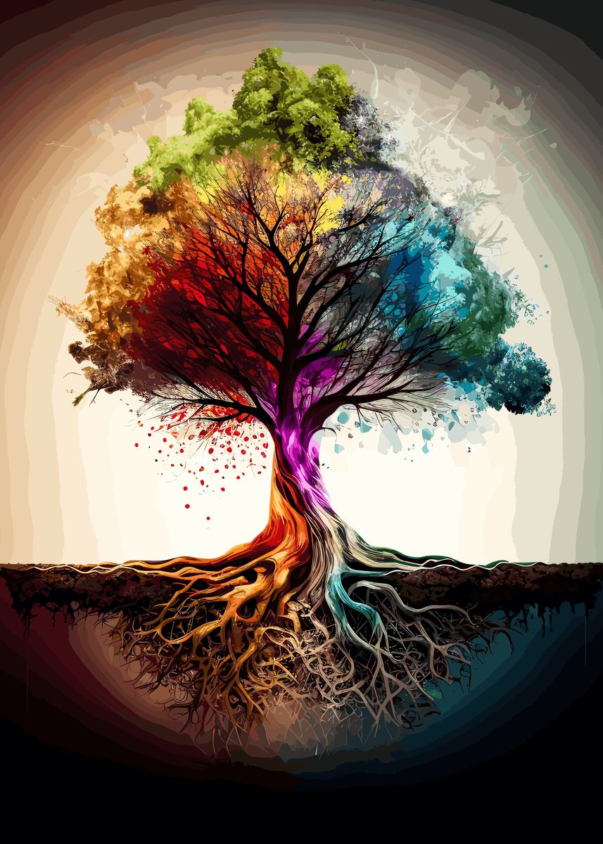 'Colorful Tree' Poster by Richard Morris | Displate