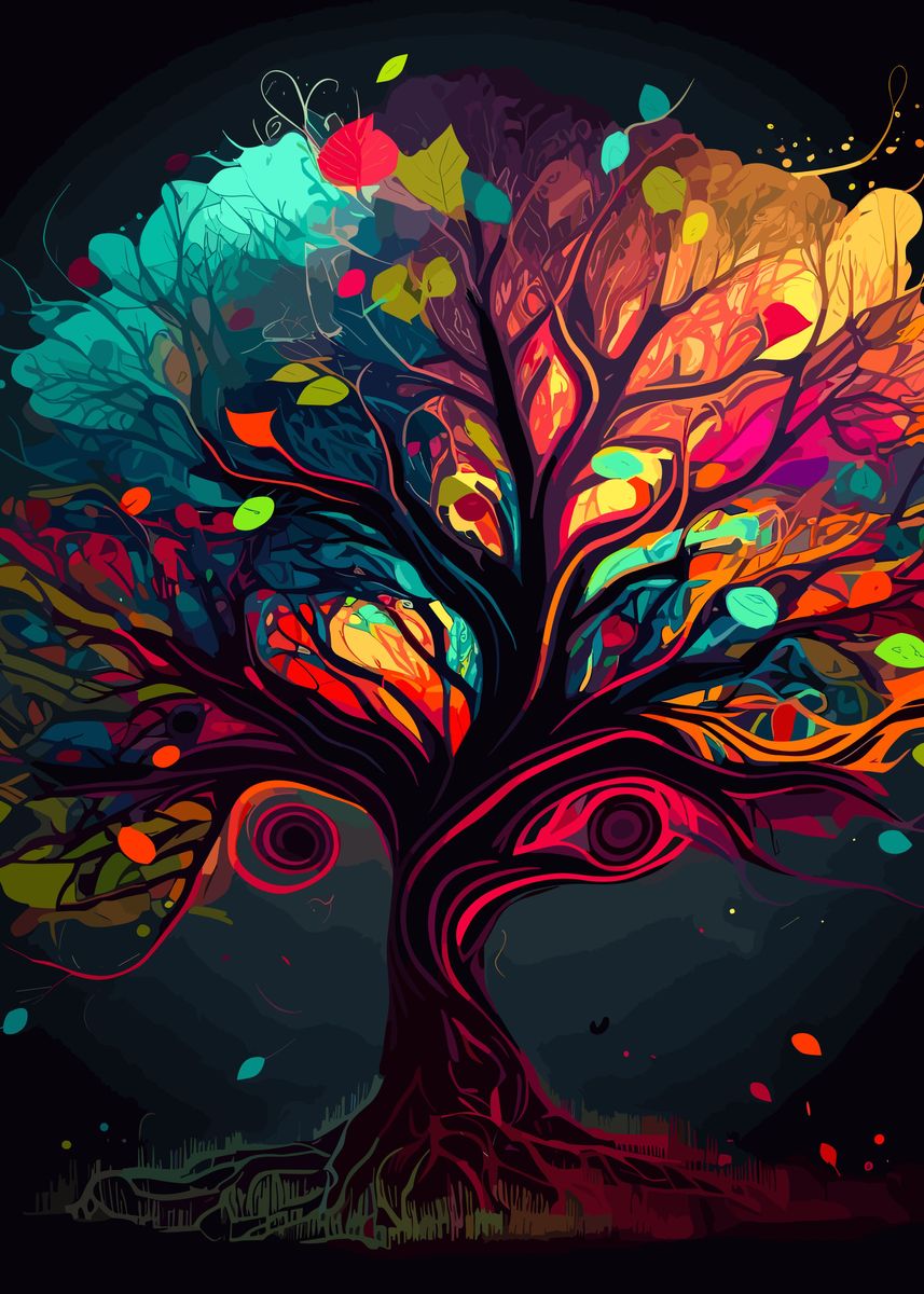 'Colorful Tree' Poster, picture, metal print, paint by Richard Morris ...