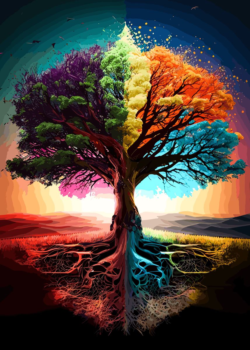 'Colorful Tree' Poster, picture, metal print, paint by Richard Morris ...