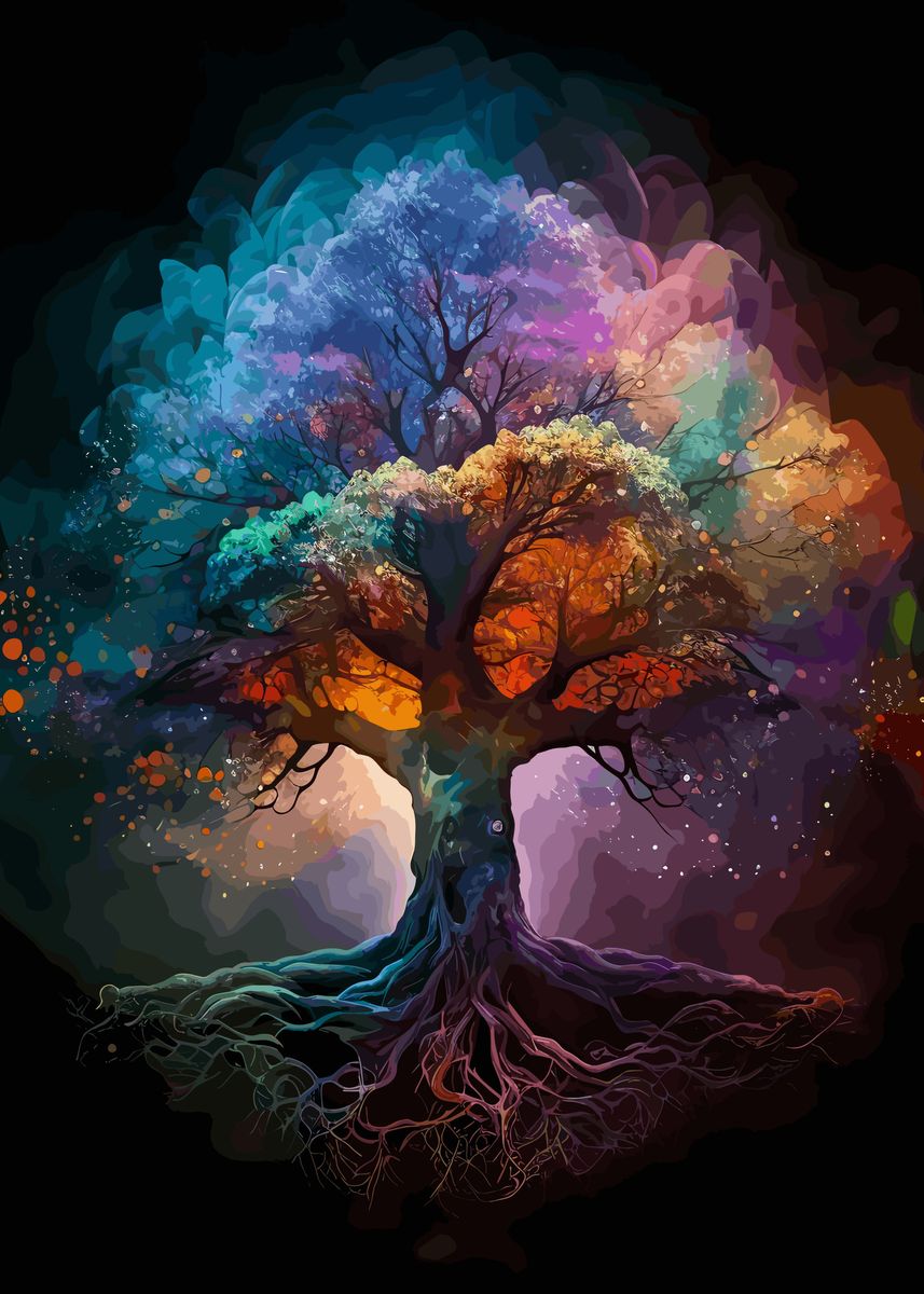 'Colorful Tree' Poster, picture, metal print, paint by Richard Morris ...
