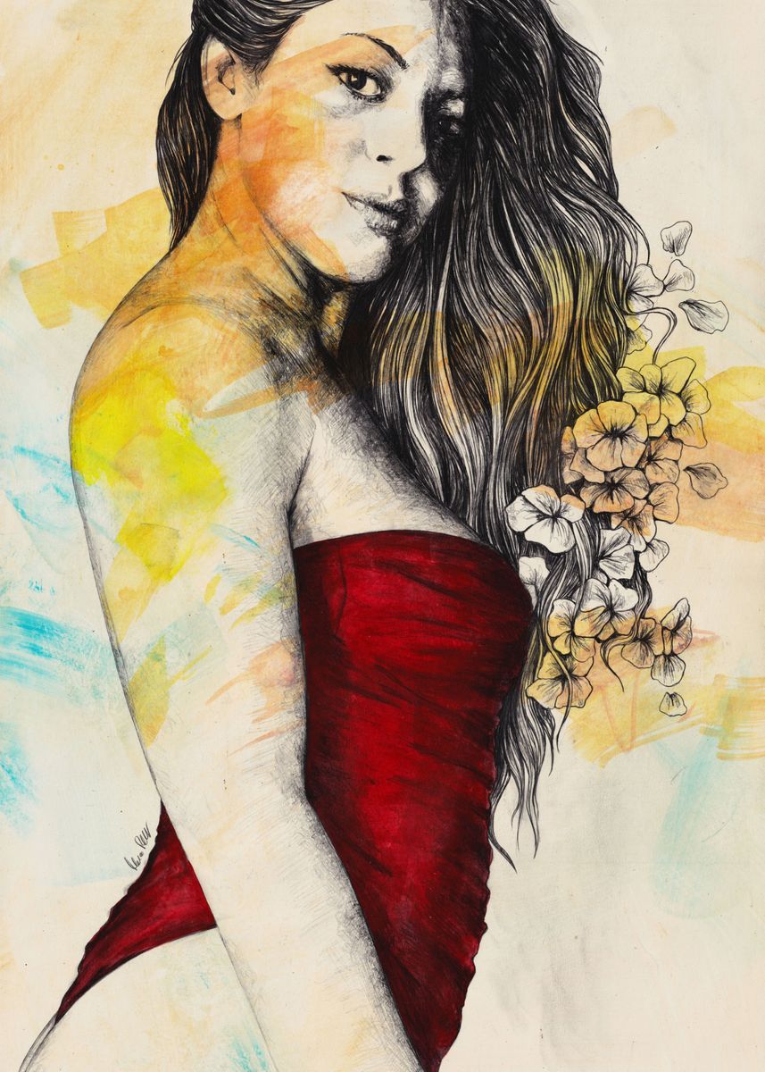 'Sunbather' Poster, picture, metal print, paint by Marco Paludet | Displate