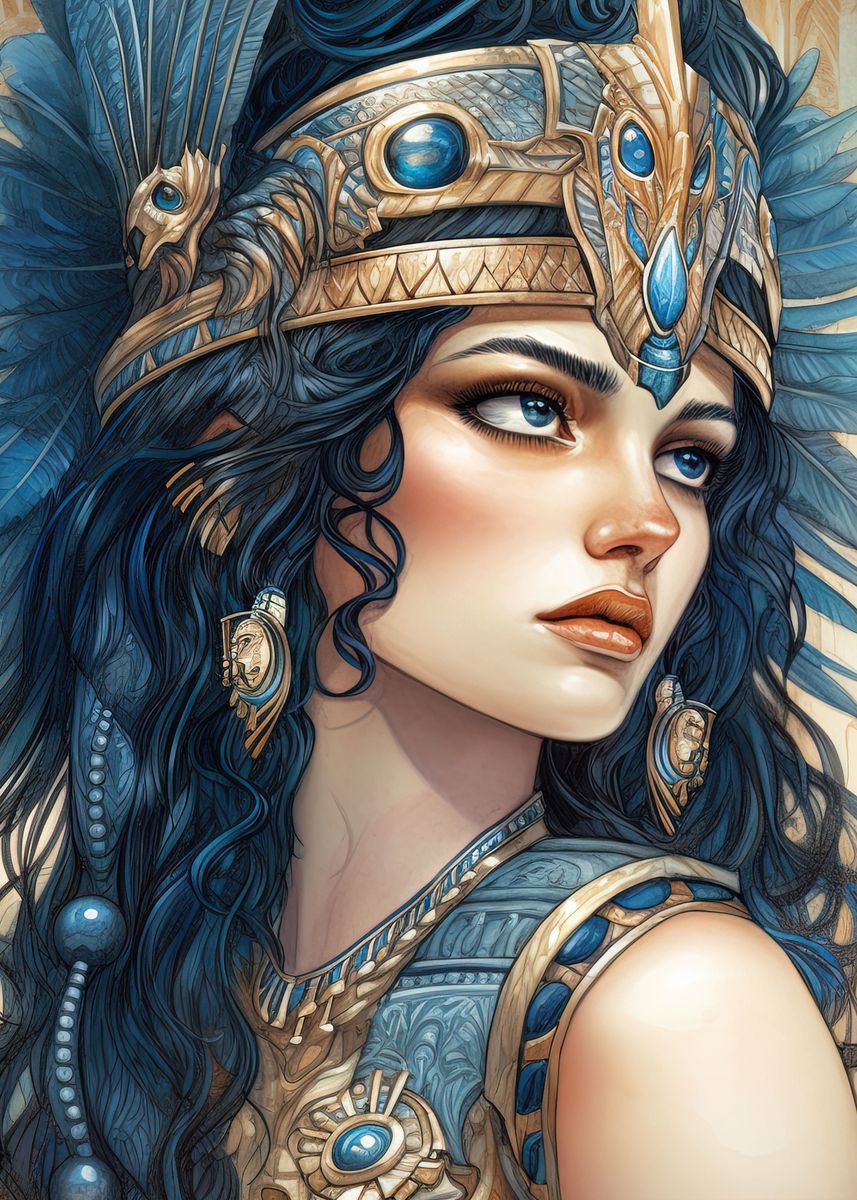 'Egypt Princess Watercolor' Poster, picture, metal print, paint by ...