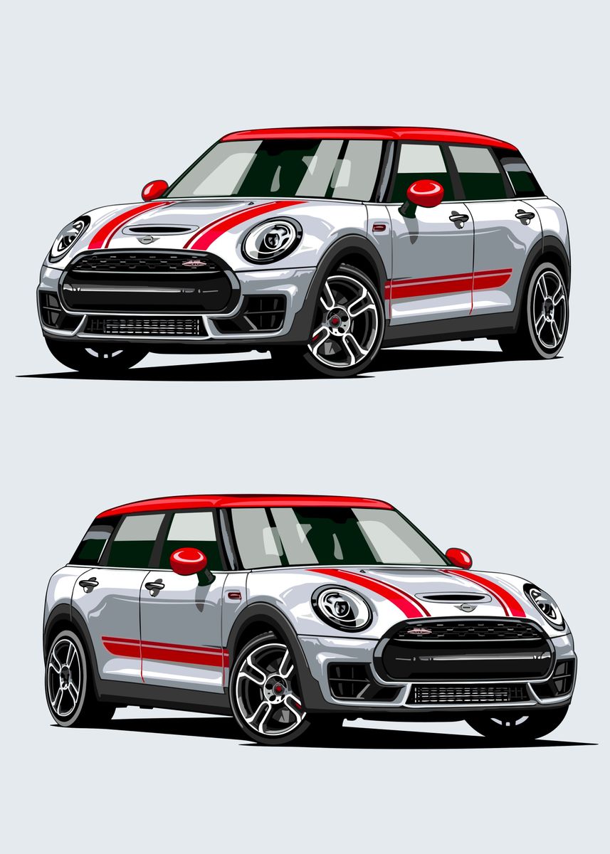 'Mini Car' Poster, picture, metal print, paint by Savinda | Displate