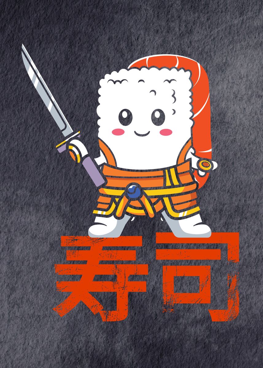 'Japanese Sushi Samurai' Poster, picture, metal print, paint by Wyld ...