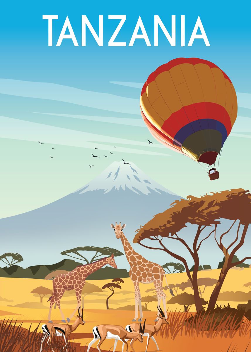 'Tanzania' Poster, picture, metal print, paint by Caravan Studio | Displate