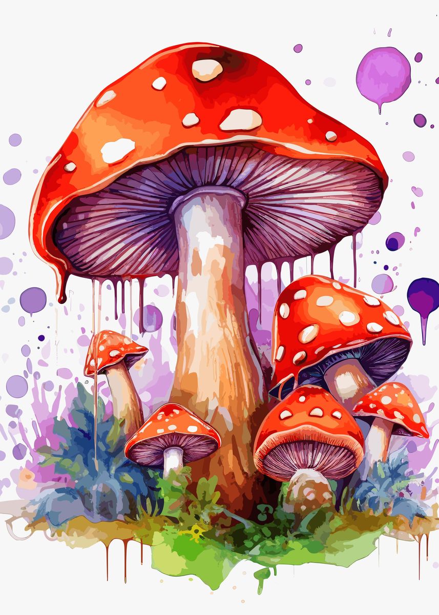 'Watercolor Mushroom' Poster by Floyd Burke | Displate