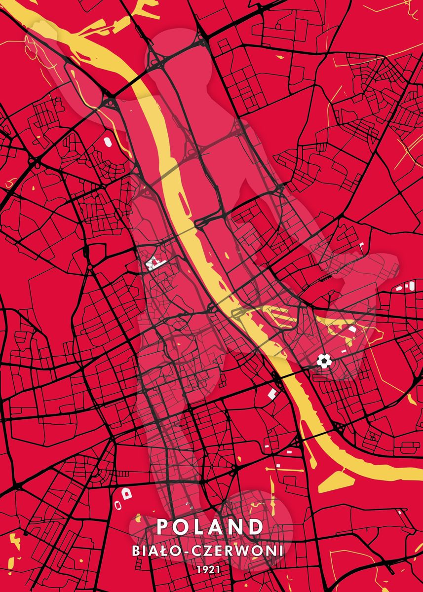 'Poland Warsaw Aleja Ksic' Poster, picture, metal print, paint by ...