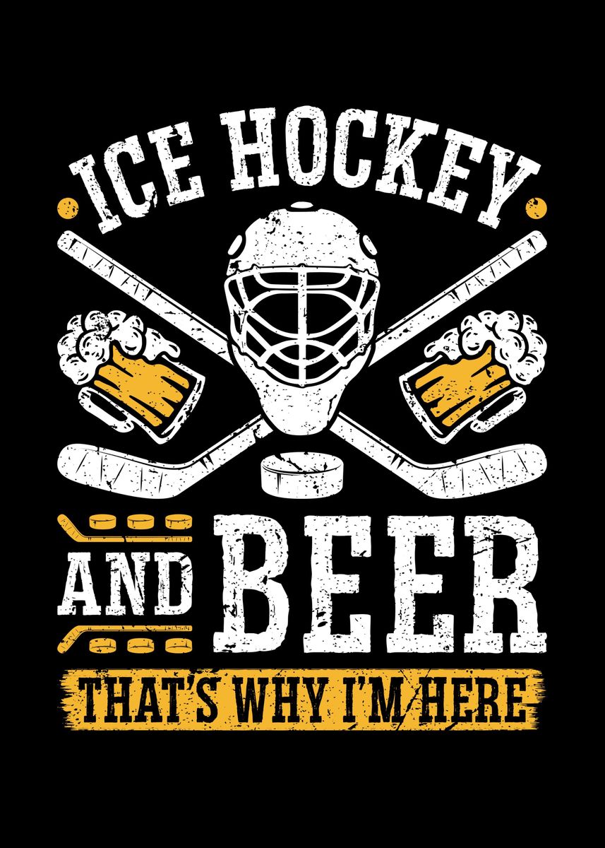 'Hockey Team Beer Drinking' Poster, picture, metal print, paint by ...