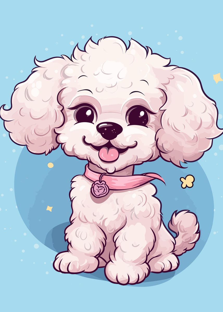 'cute dog animal' Poster, picture, metal print, paint by Jordanne Head ...