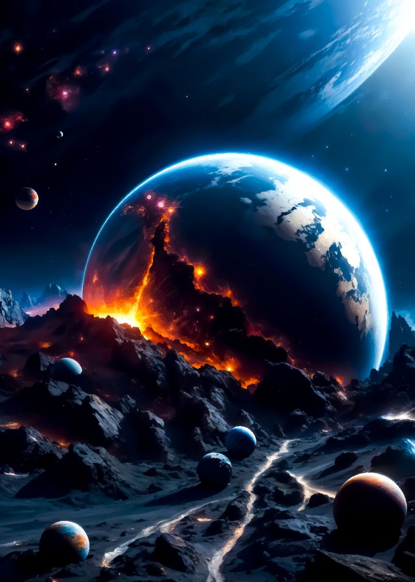 'Terrestrial collision' Poster, picture, metal print, paint by James ...