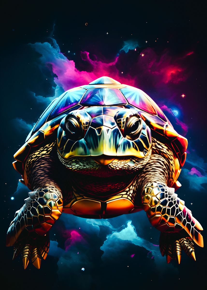 'Turtle' Poster, picture, metal print, paint by Dream Reality | Displate