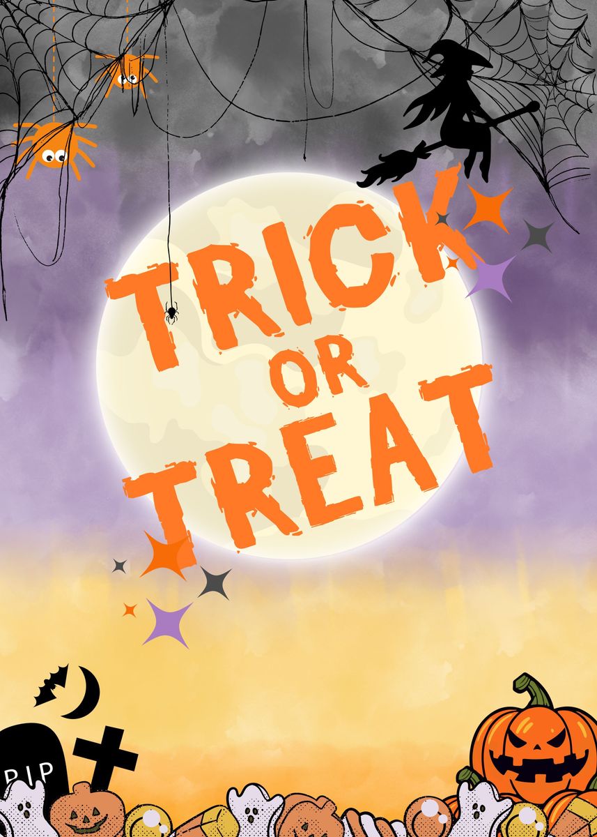 'Trick Or Treat' Poster, picture, metal print, paint by black acturus ...