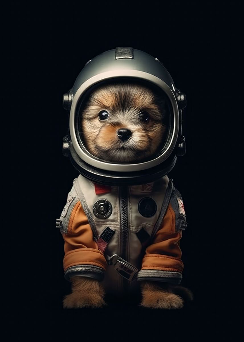 'Cosmonaut dog' Poster, picture, metal print, paint by Graphics GC ...