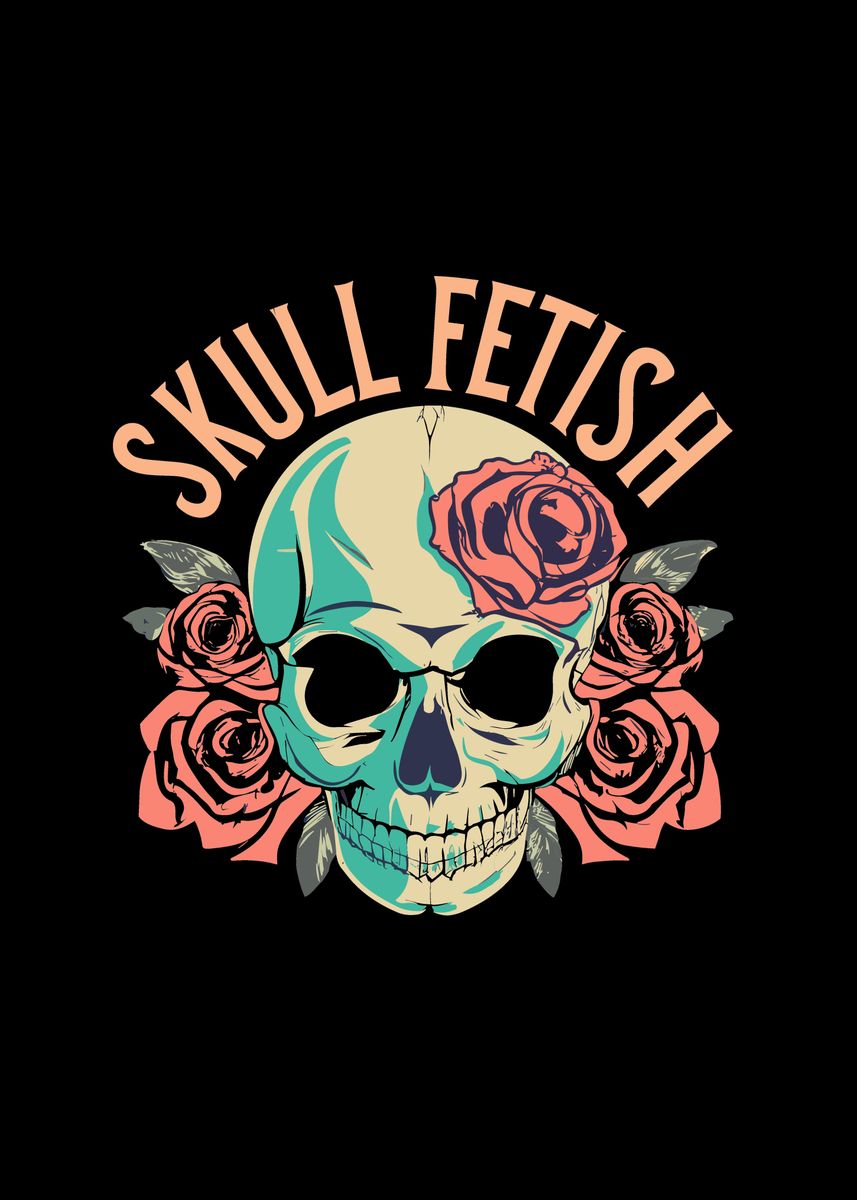 'Skull and roses' Poster by MarkOnDark | Displate
