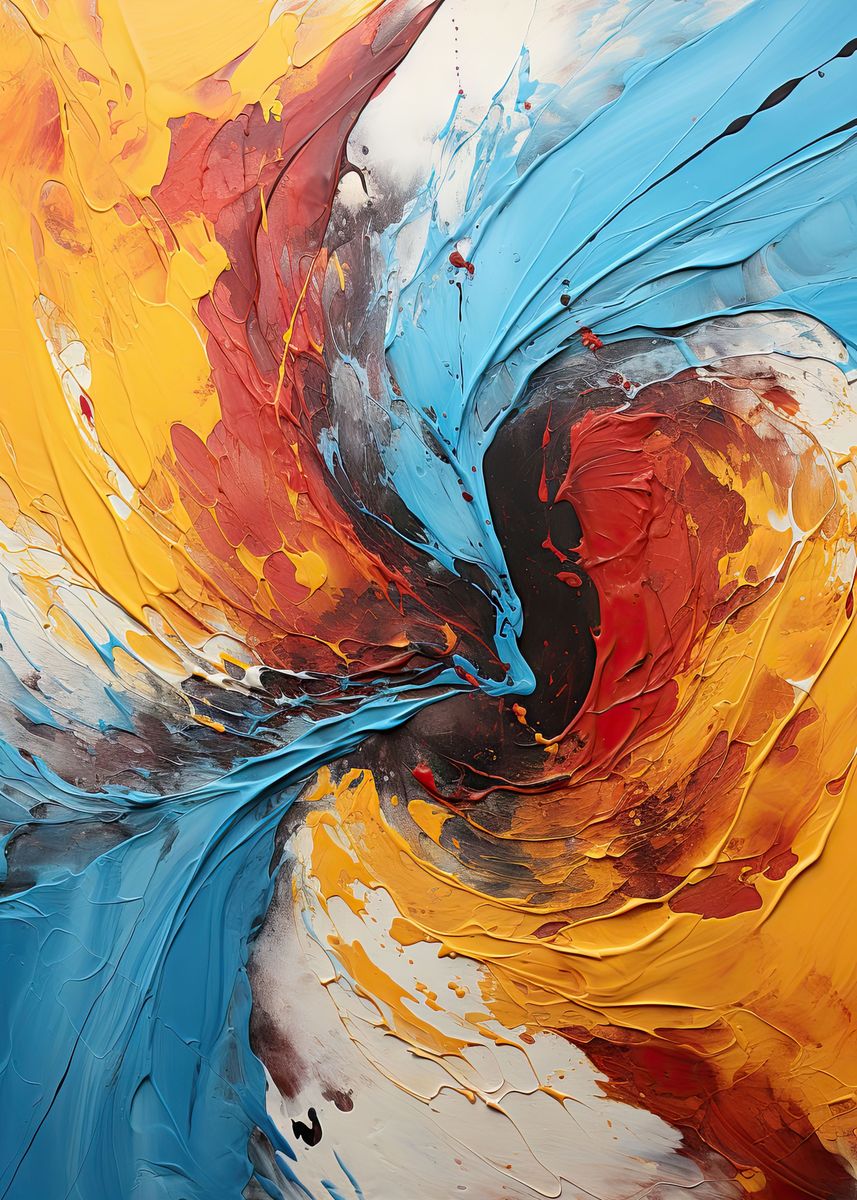 'Abstract painting 06' Poster, picture, metal print, paint by Jerhus | Displate