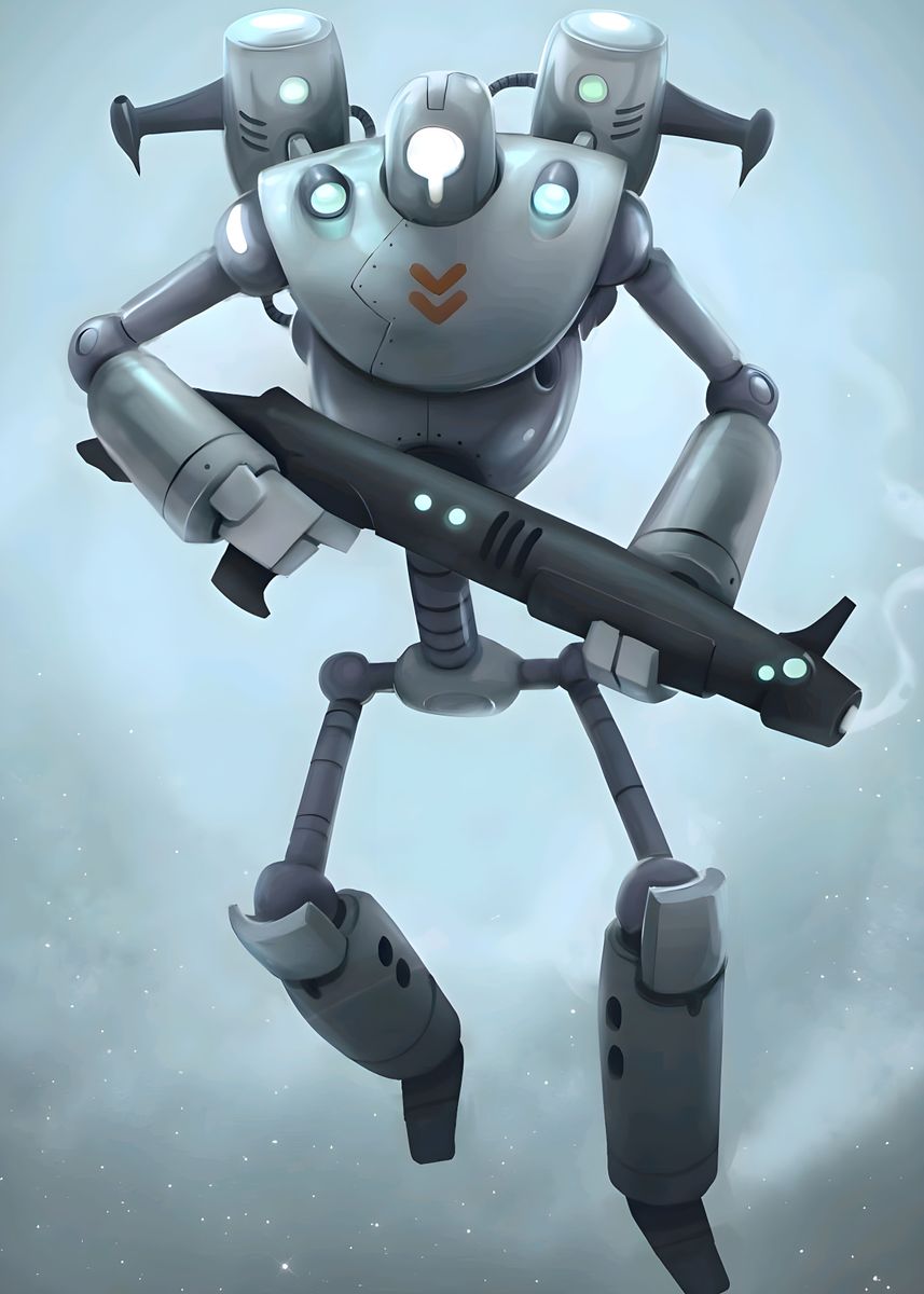 'robot ready to fight' Poster, picture, metal print, paint by Sakura ...