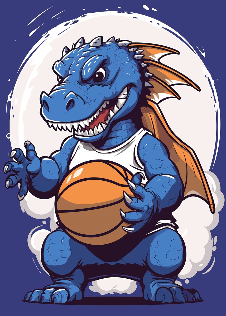 'Dragon Play Basketball ' Poster by Lavina | Displate