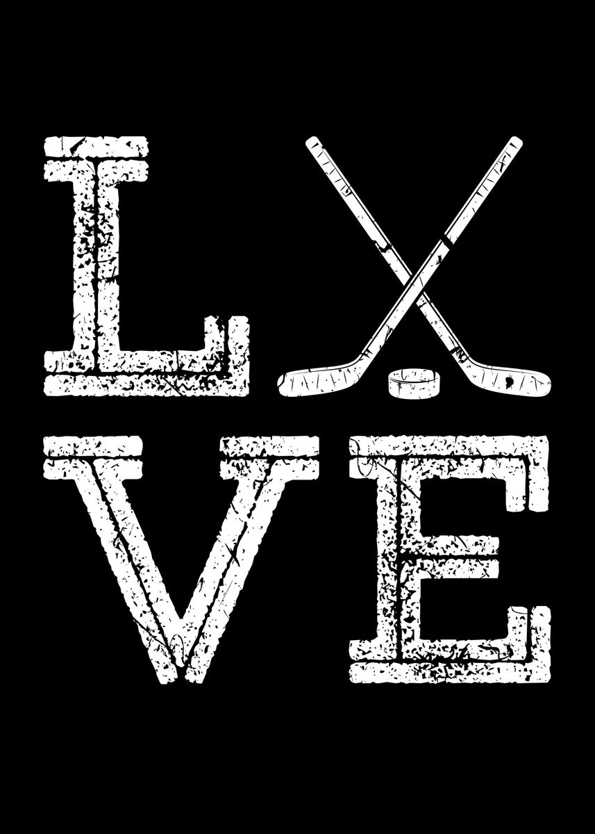 'Hockey Player Love Ice Hoc' Poster, picture, metal print, paint by ...
