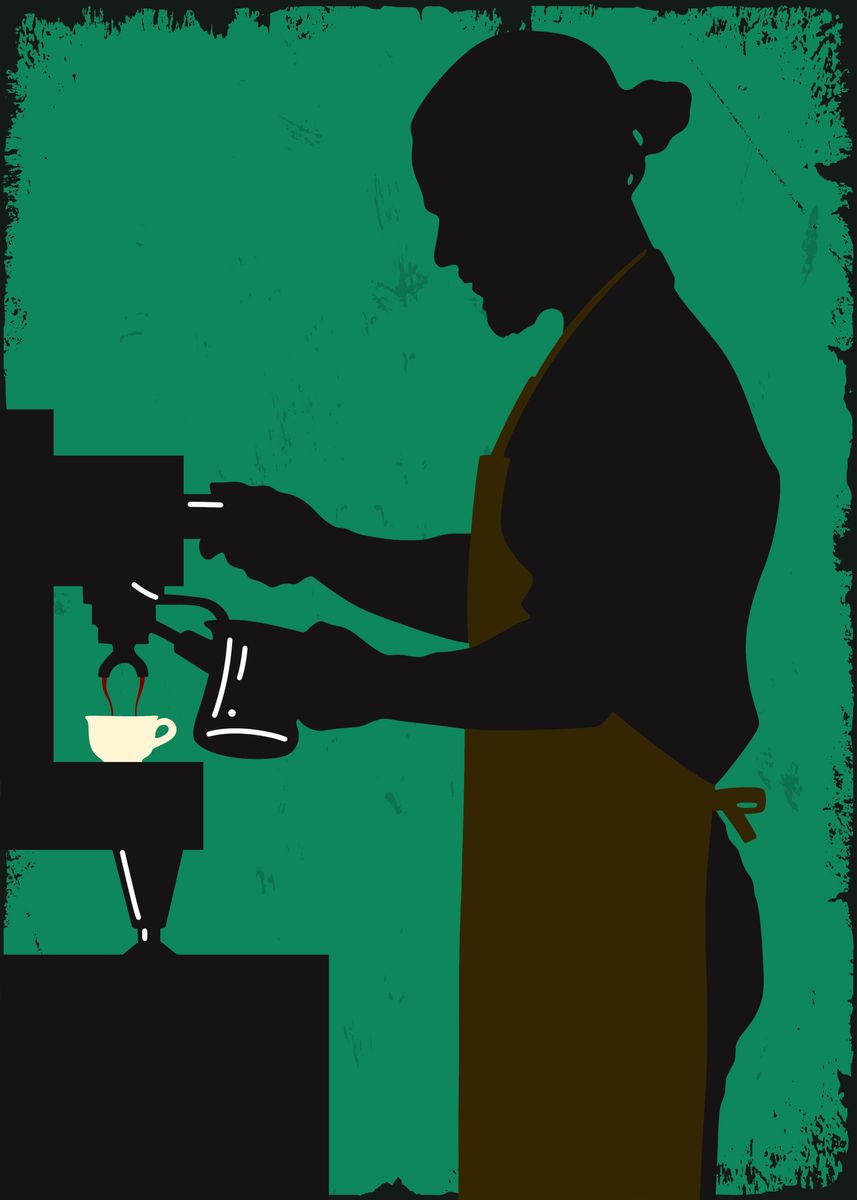 'Barista' Poster, picture, metal print, paint by UNIKORN | Displate