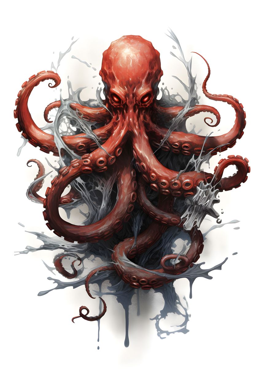 'Giant Octopus Kraken' Poster, picture, metal print, paint by Chris ...