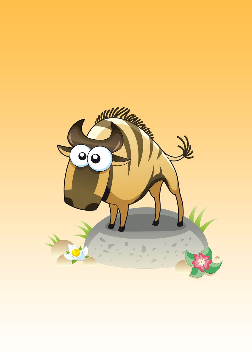 'buffalo cute animal' Poster, picture, metal print, paint by Tasneem ...