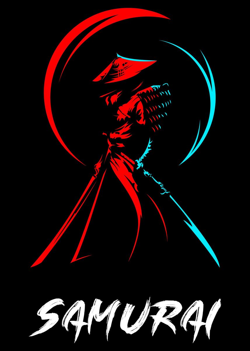 'Samurai Japanese' Poster, picture, metal print, paint by ...