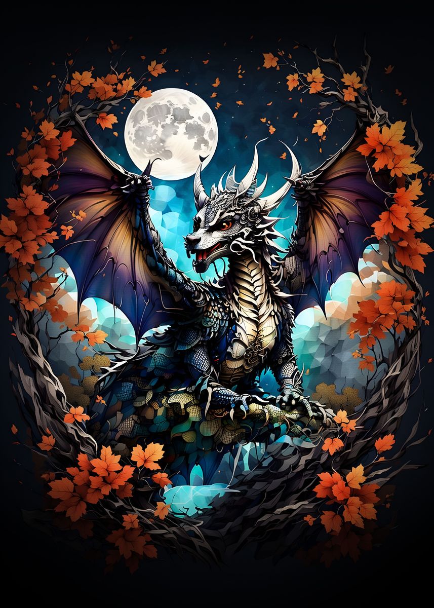 'Mystical Dragon' Poster, picture, metal print, paint by Dream Reality ...