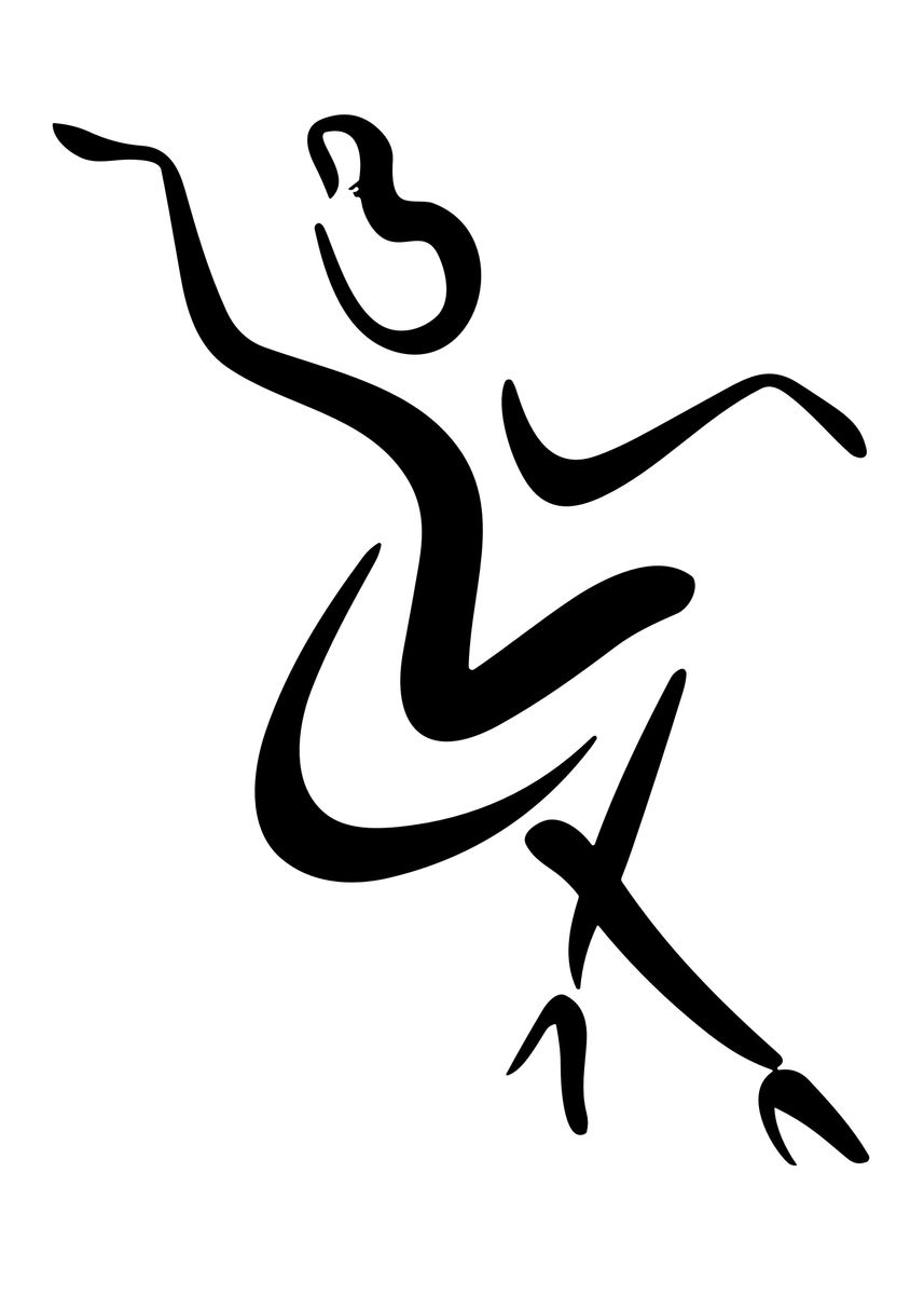 'One Line Art Woman Dancing' Poster, picture, metal print, paint by ...