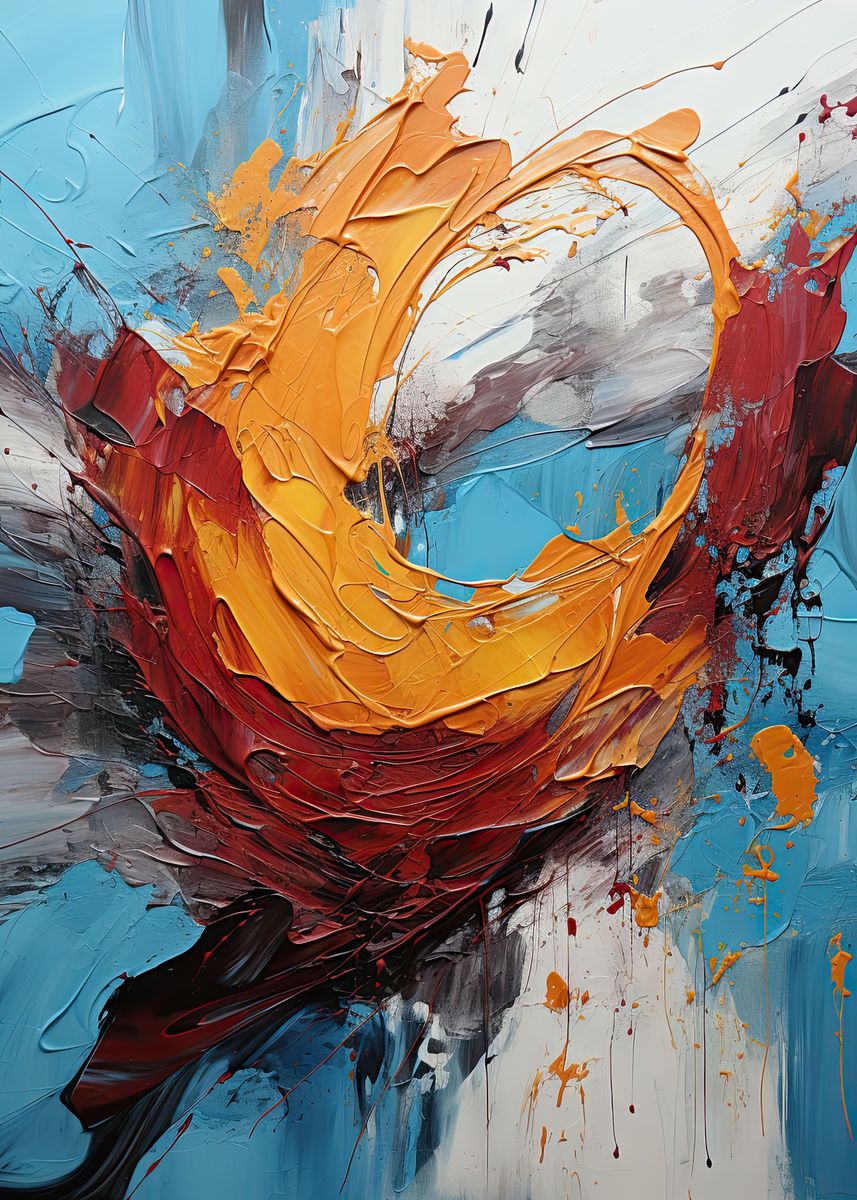 'Abstract painting 04' Poster, picture, metal print, paint by Jerhus | Displate