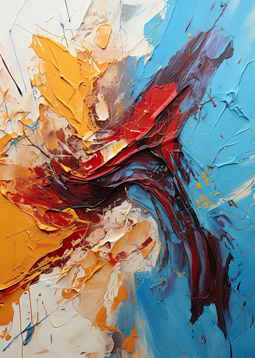 'Abstract painting 07' Poster, picture, metal print, paint by Jerhus | Displate